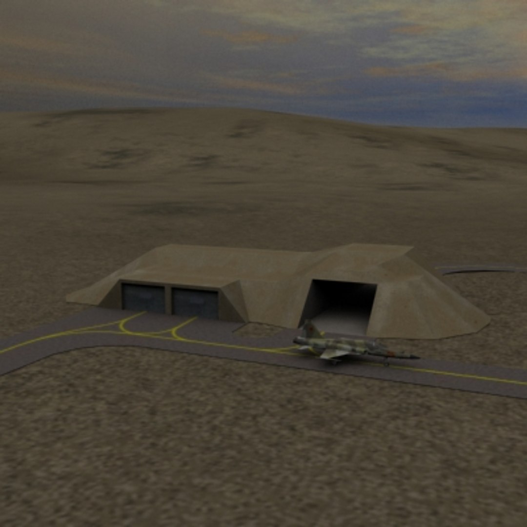 3d Airbase Desert Model