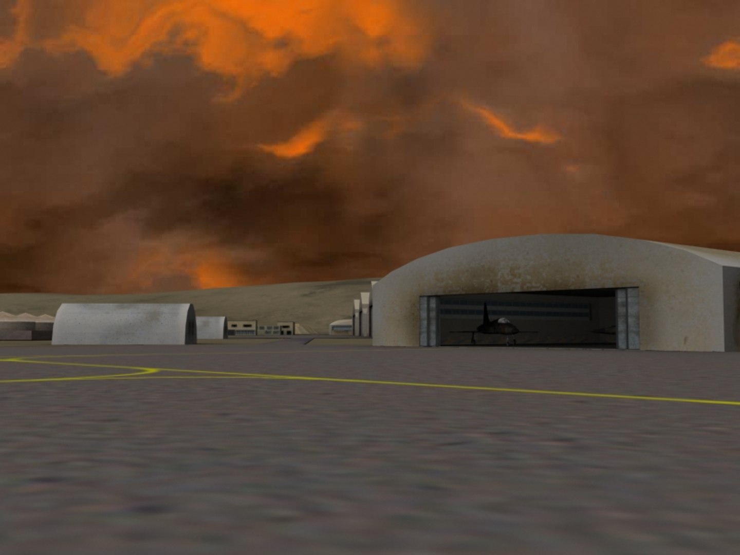 3d Airbase Desert Model