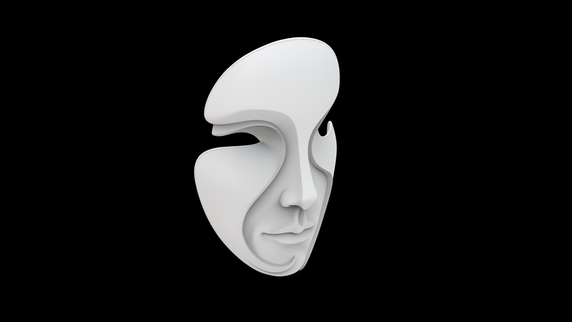 3D Abstract Face Mask Sculpture - TurboSquid 2434919
