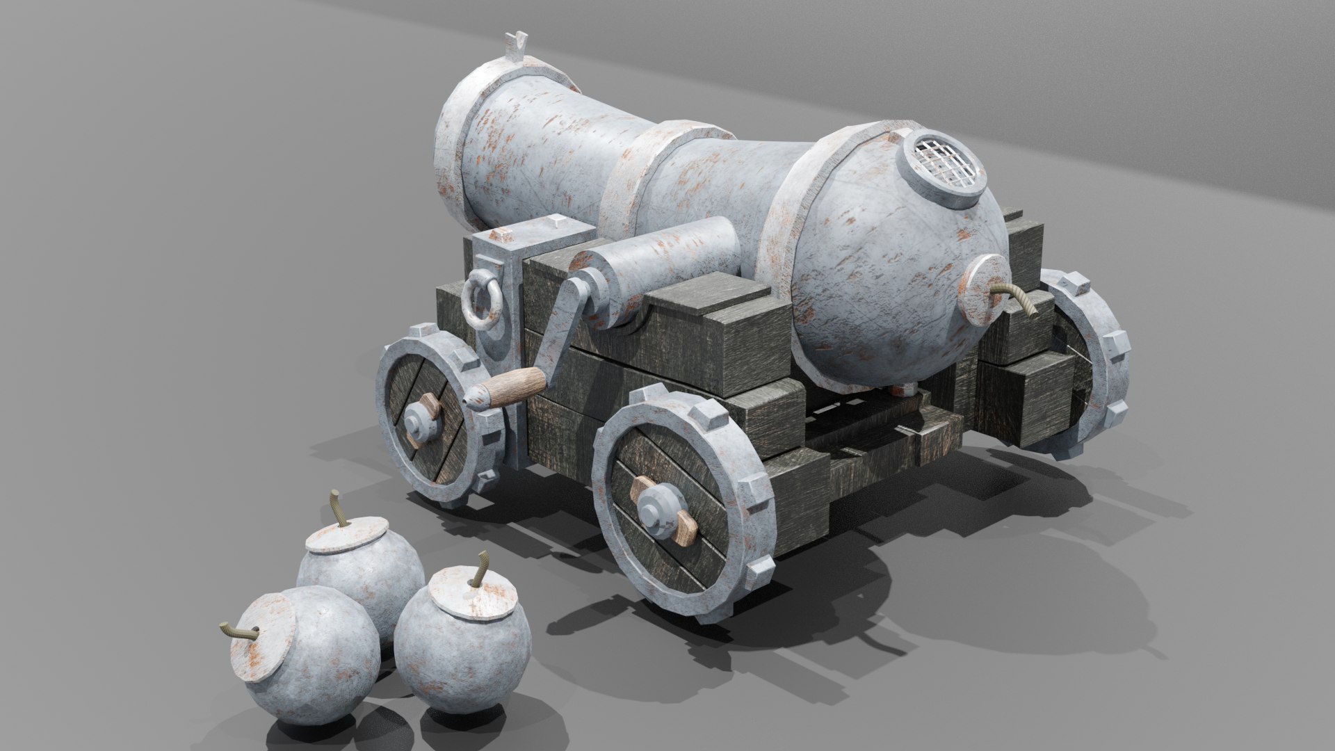 Realistic Ancient Cannon Low Poly 3D Model 3D Model - TurboSquid 1801667