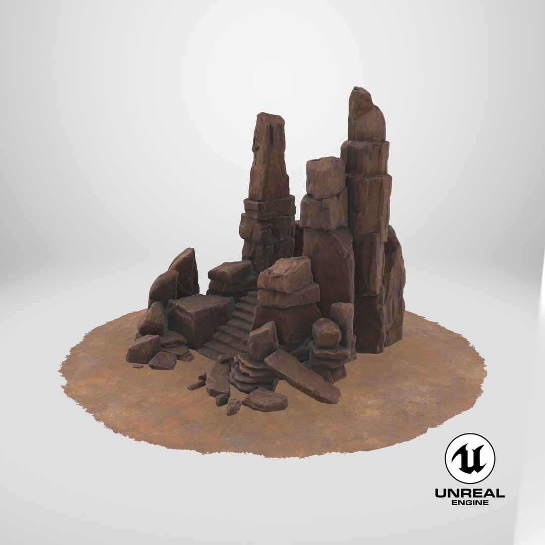 3D Rock Stairs - TurboSquid 2009280