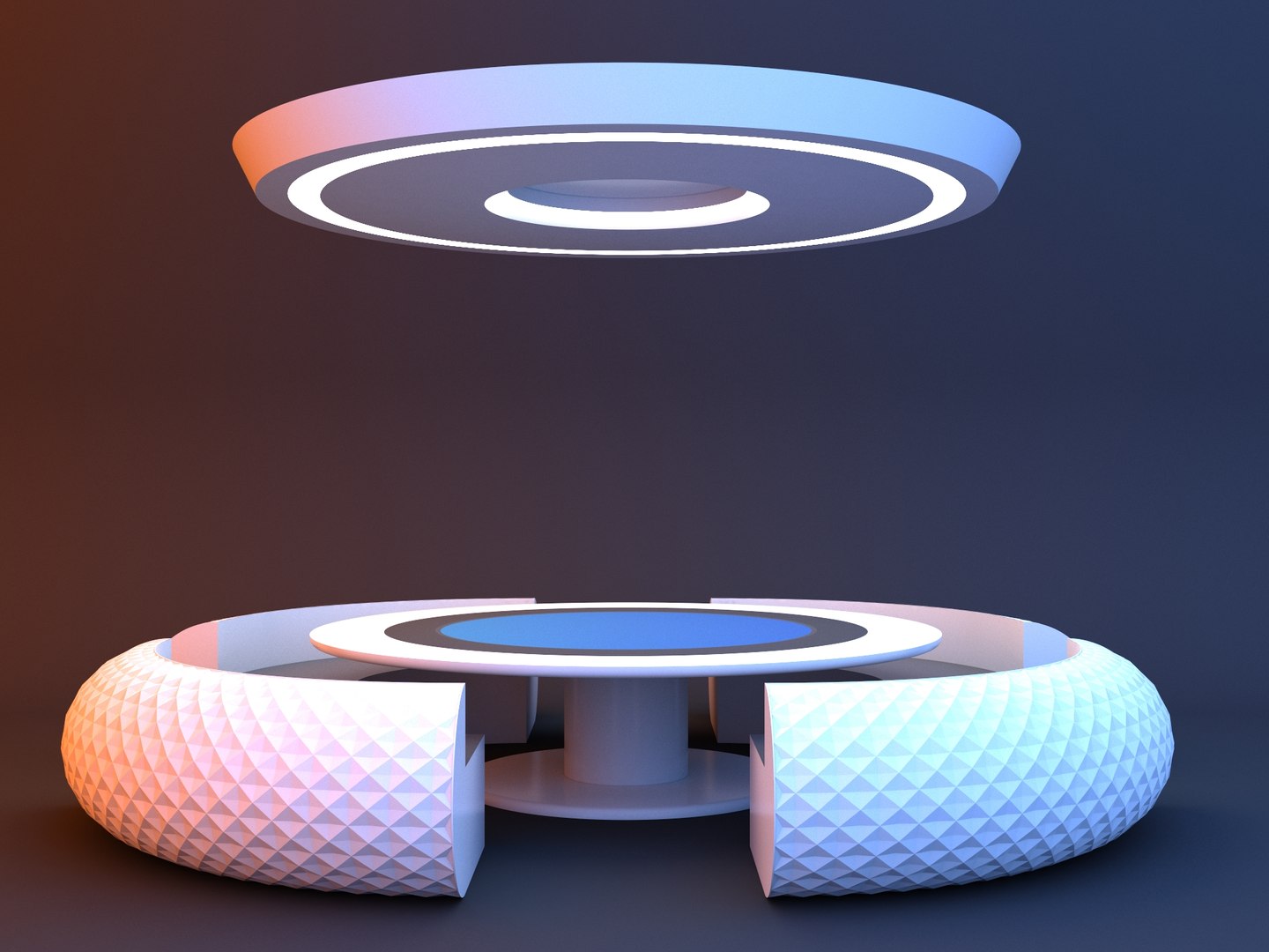 Futuristic Cyber Conference Table 3D Model - TurboSquid 1926063