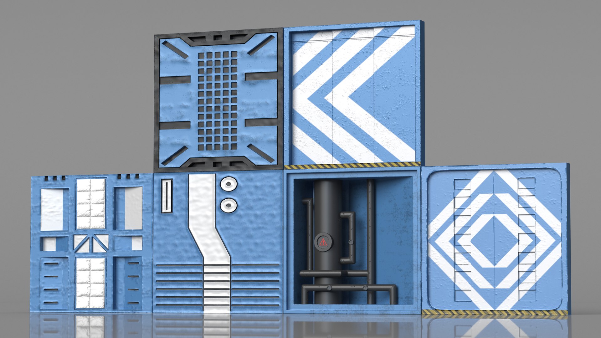Sci-Fi Wall Panels Set 3D - TurboSquid 2160989