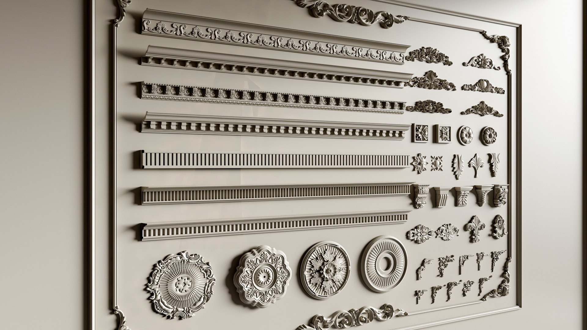 European Gypsum Carved Decorative Line 3D Model - TurboSquid 2331977