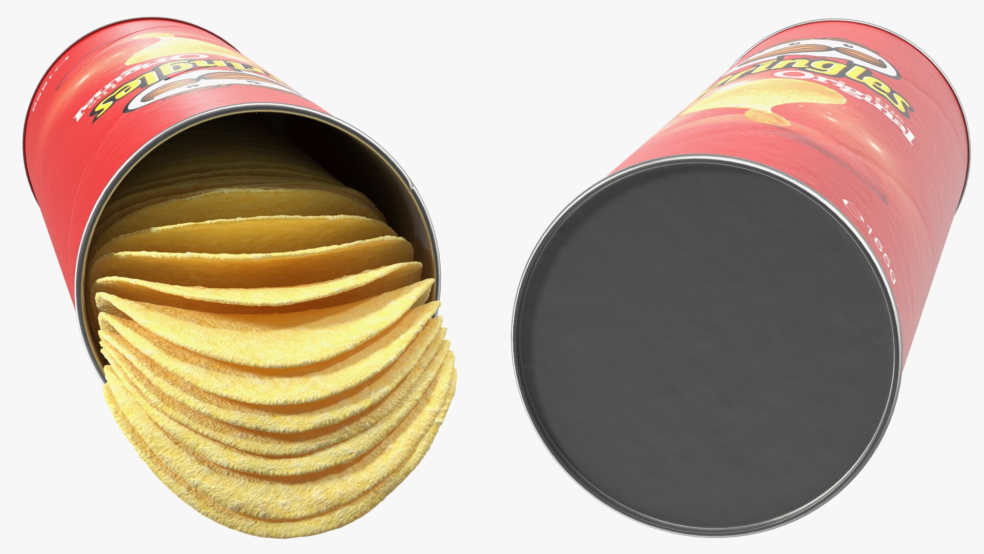 3D model Opened Tube of Pringles Original Potato Chips - TurboSquid 1747734
