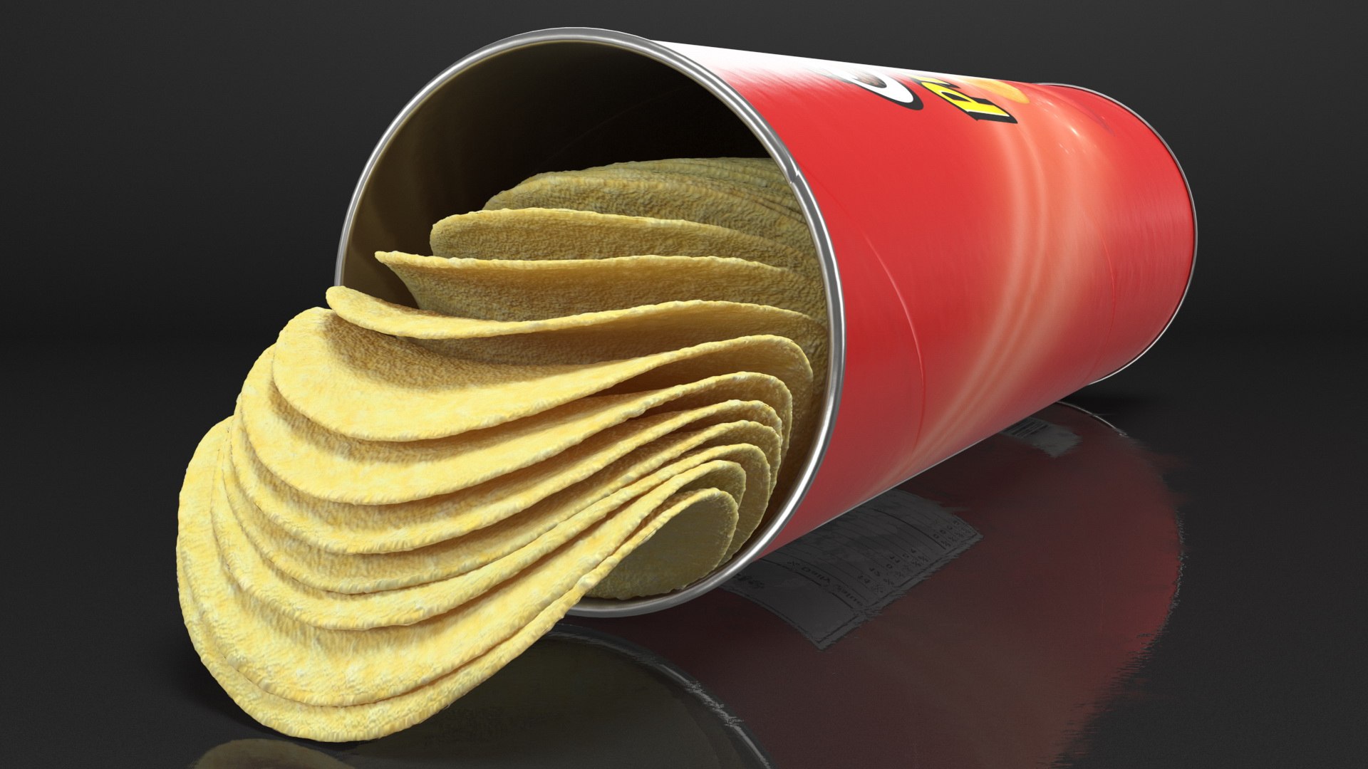 3D model Opened Tube of Pringles Original Potato Chips - TurboSquid 1747734