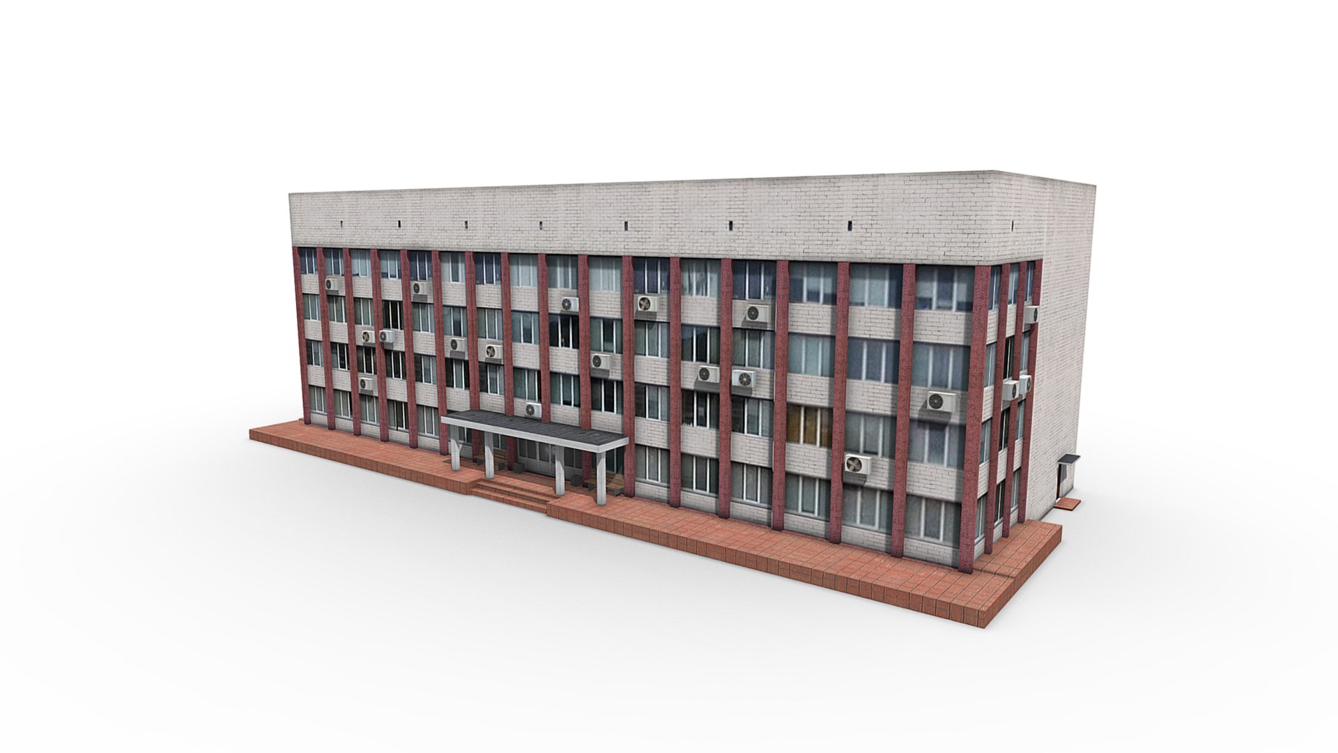 3D Office Building Administration Model - TurboSquid 1815664