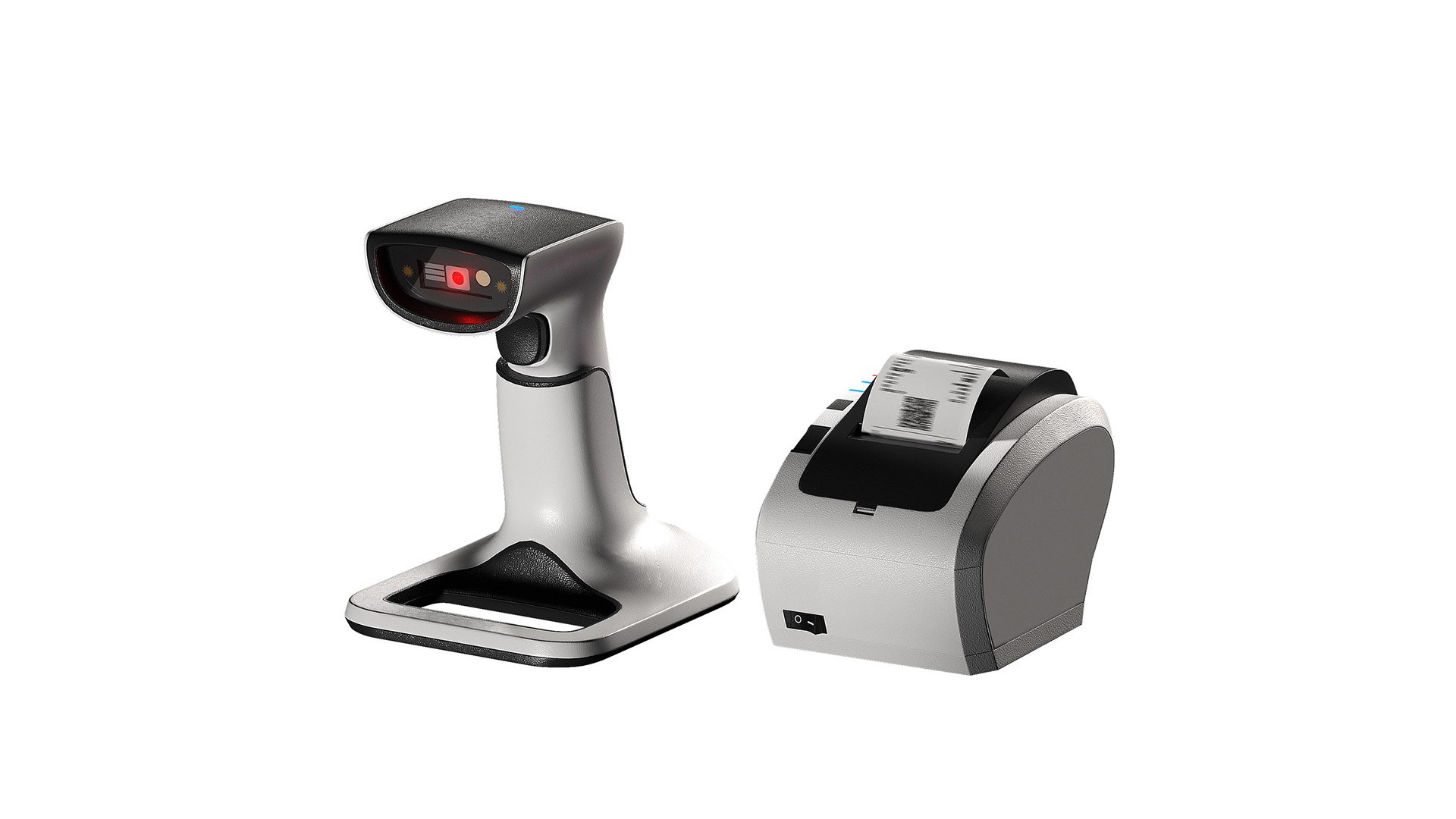 POS Cash Register Barcode Scanner Receipt Printer Payment Terminal 3D ...