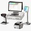 POS Cash Register Barcode Scanner Receipt Printer Payment Terminal 3D ...