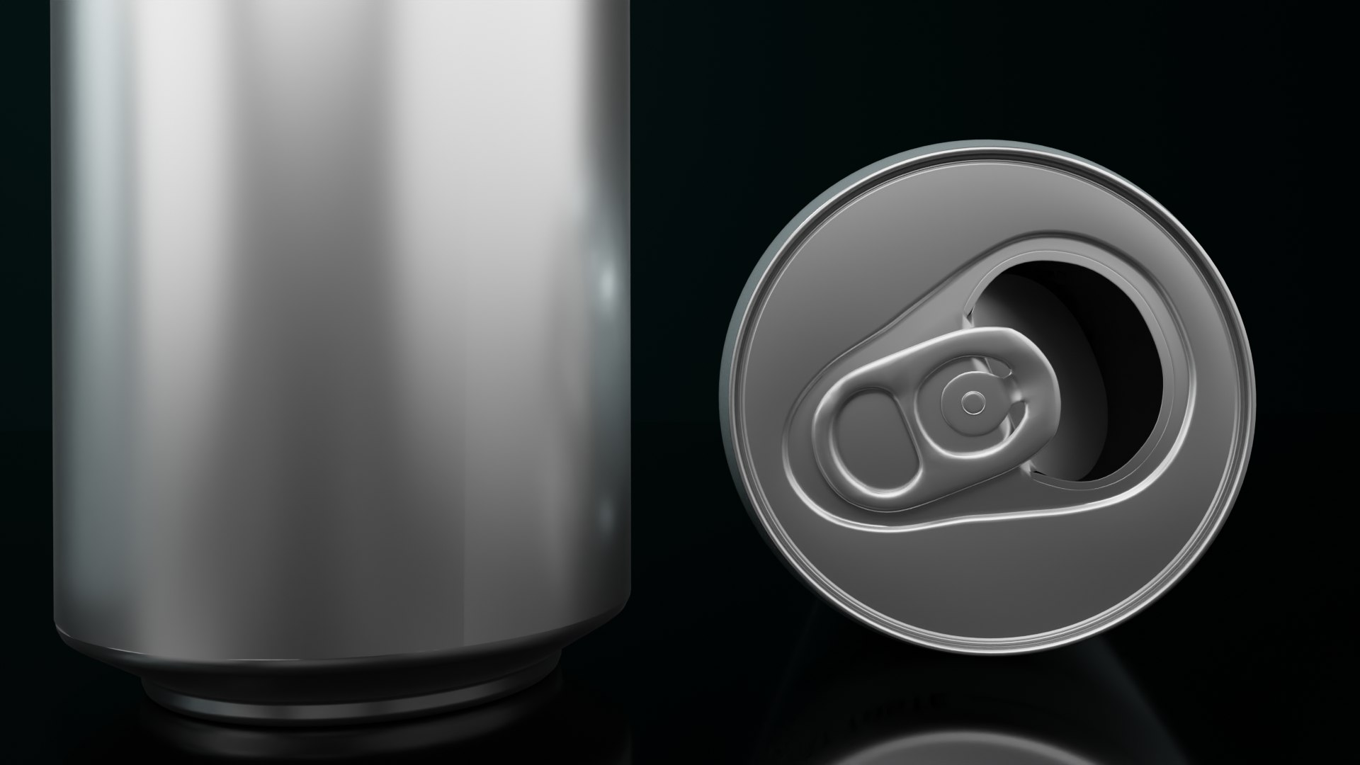 Regular Beverage Cans Set Open And Closed Tabs With Droplets 3D ...