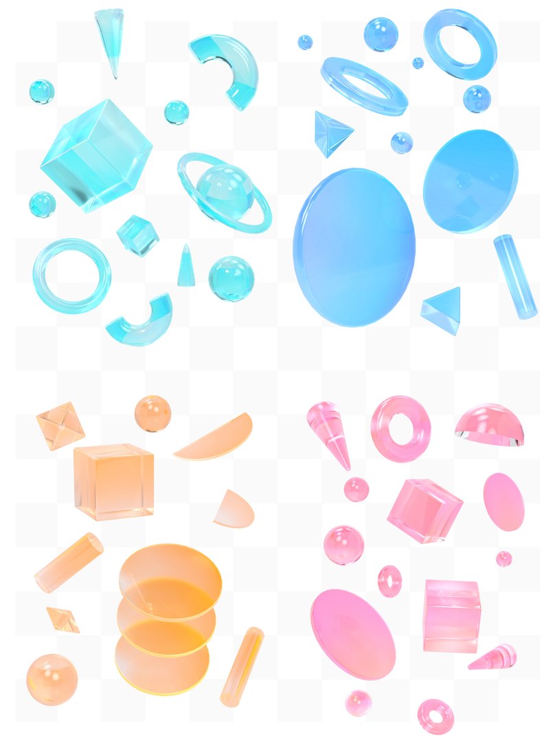 C4D Glass Texture Geometric 3D Model - TurboSquid 2038866