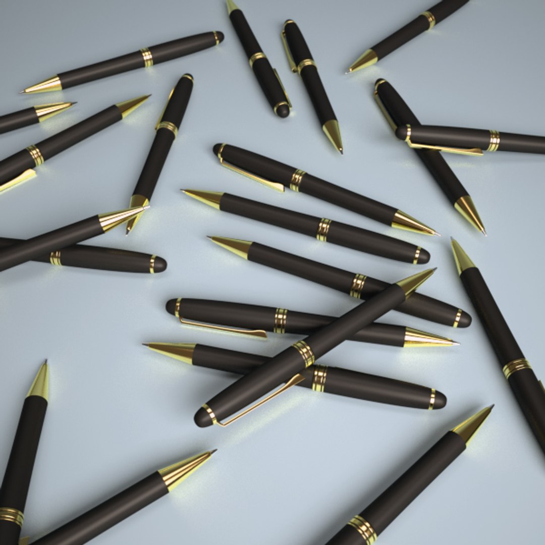 pen gold details 3d model