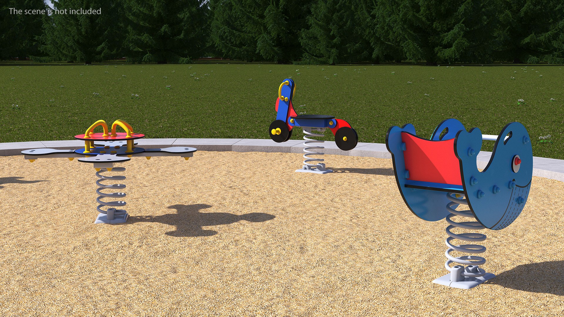 3D model Sawdust Child Playground with Spring Swings - TurboSquid 2160870