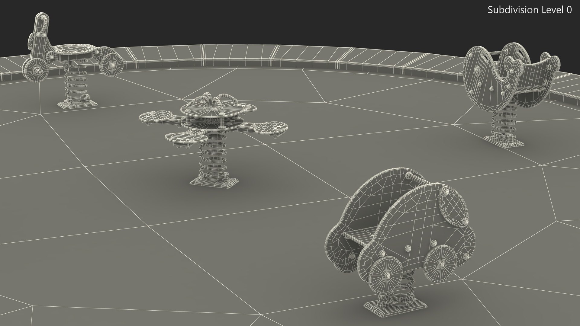 3D model Sawdust Child Playground with Spring Swings - TurboSquid 2160870