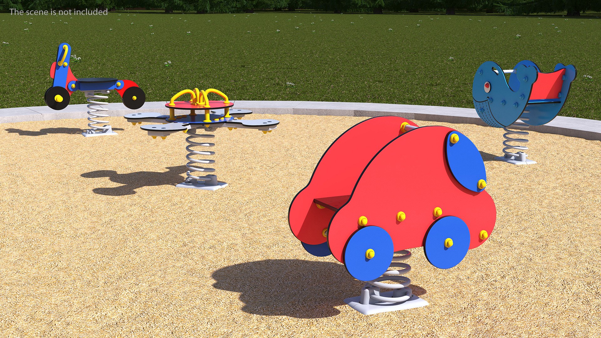 3D model Sawdust Child Playground with Spring Swings - TurboSquid 2160870