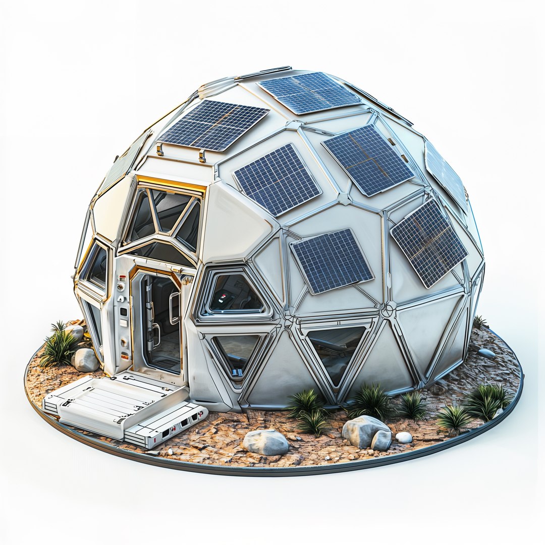 Futuristic Geodesic Space Colony Habitat Module Model - TurboSquid 2354979