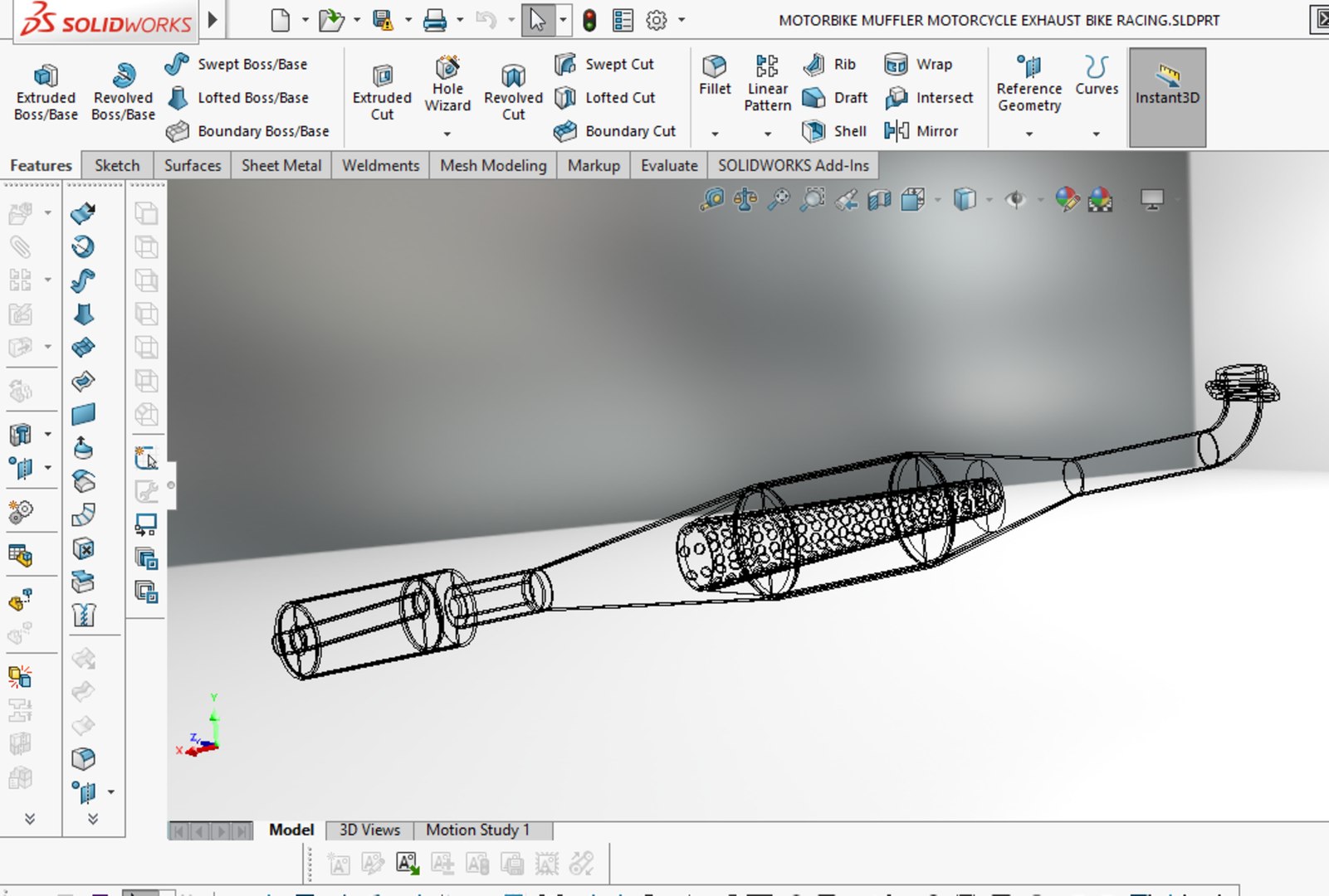 3D MOTORBIKE MUFFLER MOTORCYCLE EXHAUST BIKE RACING - TurboSquid 1773538