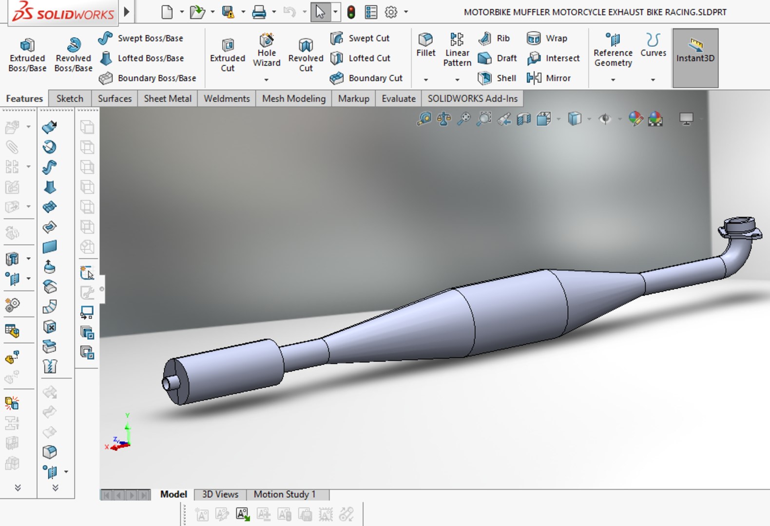 3D MOTORBIKE MUFFLER MOTORCYCLE EXHAUST BIKE RACING - TurboSquid 1773538