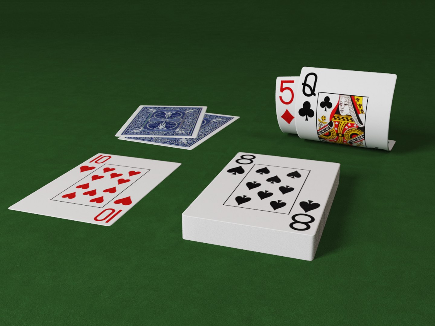 3d poker cards model