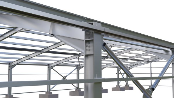 Steel structure building model - TurboSquid 1687946