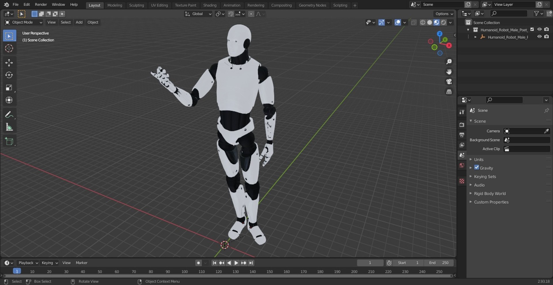 3D Humanoid Robot Male Poet Pose model - TurboSquid 2094967