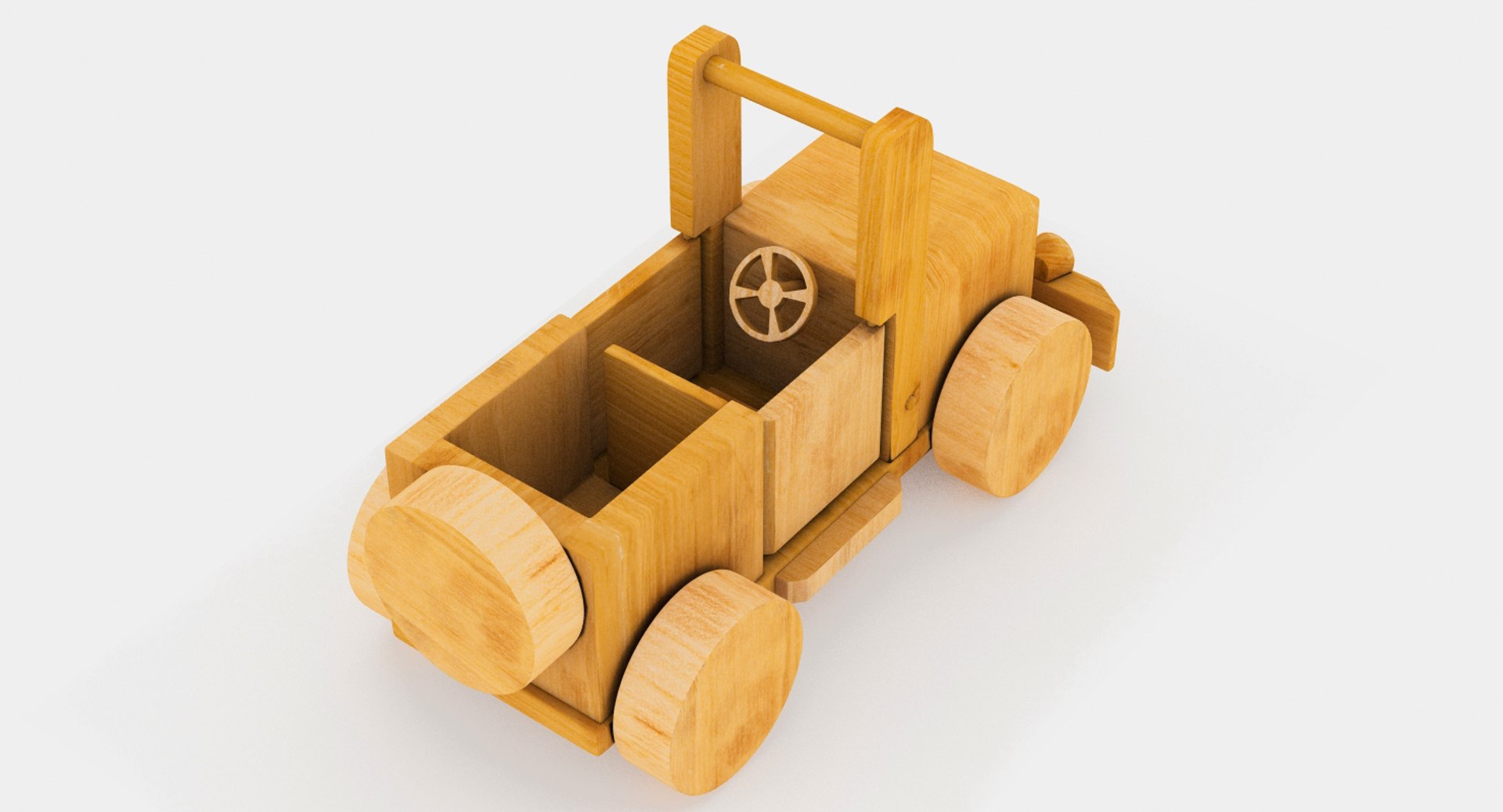 3d package wooden toy model