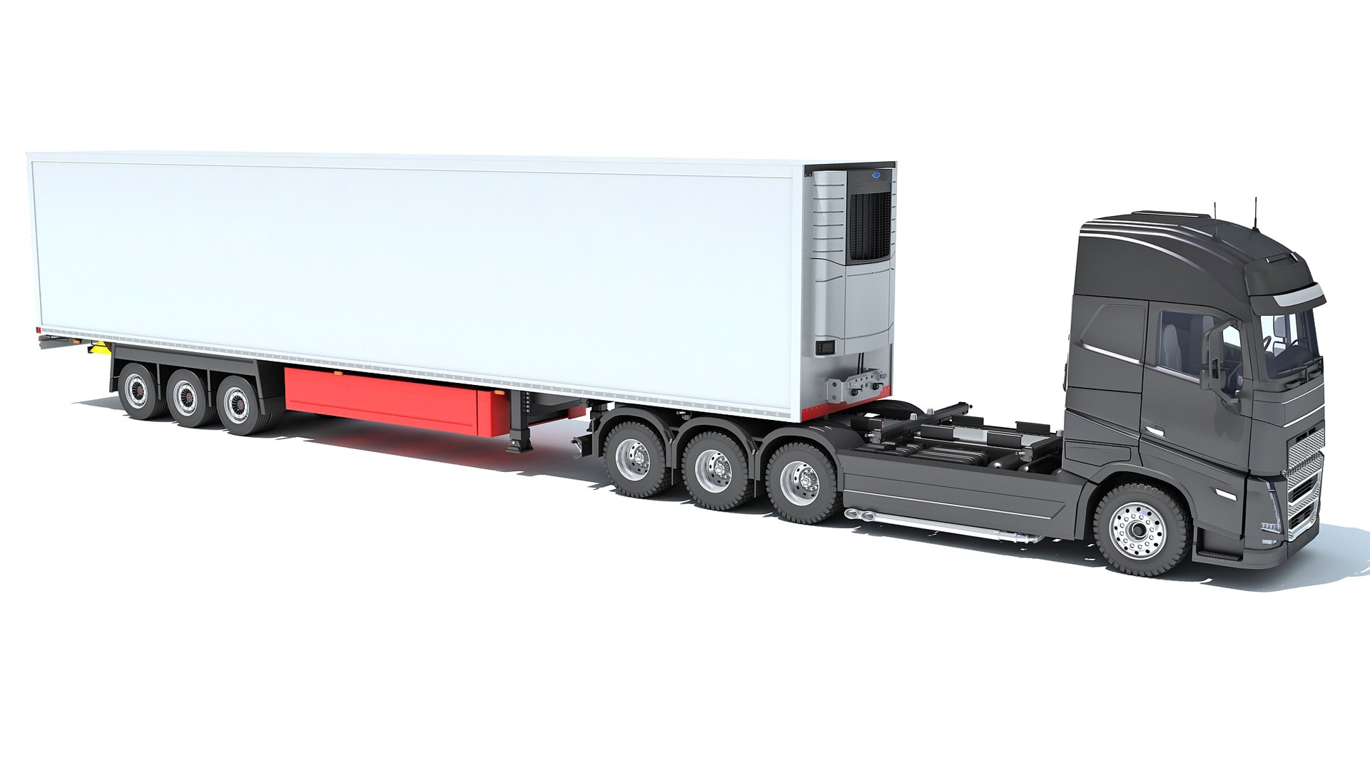 Truck With Reefer Refrigerator Trailer 3D - TurboSquid 2020086