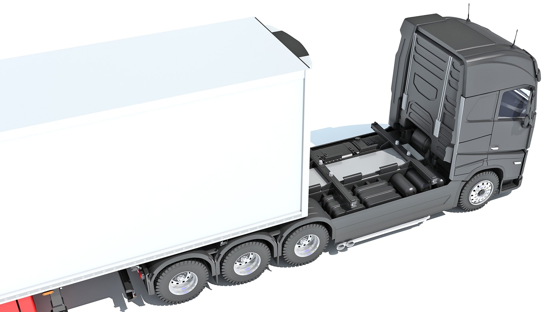 Truck With Reefer Refrigerator Trailer 3D - TurboSquid 2020086