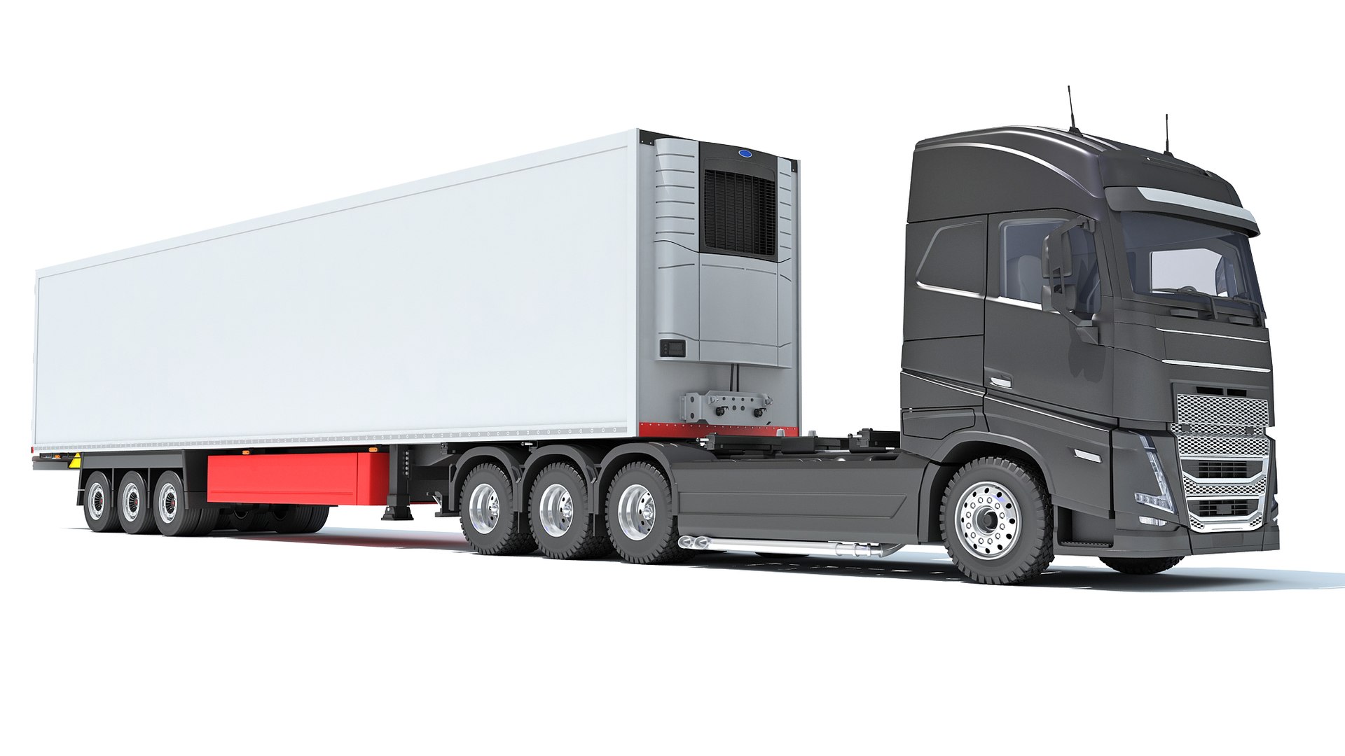 Truck With Reefer Refrigerator Trailer 3D - TurboSquid 2020086