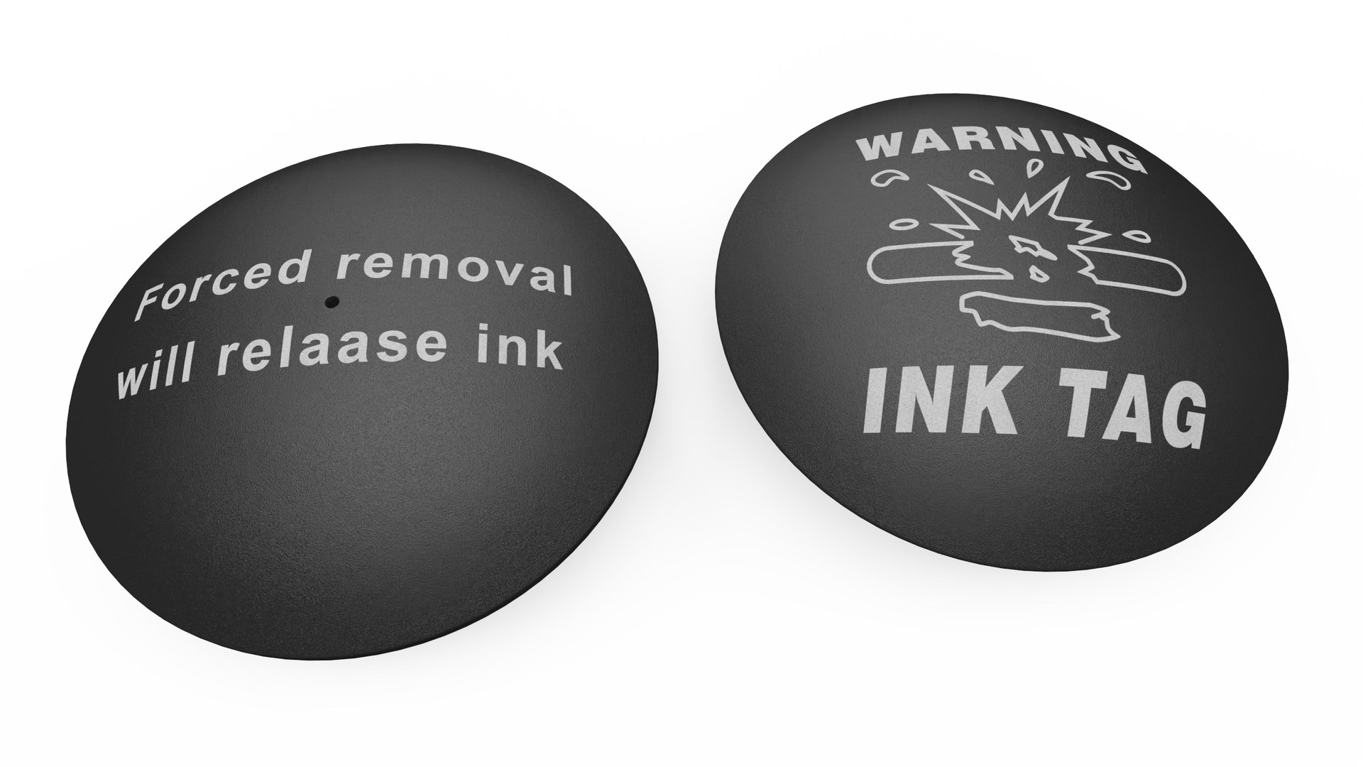 Anti-theft Ink Tag Black 3D Model - TurboSquid 1996837