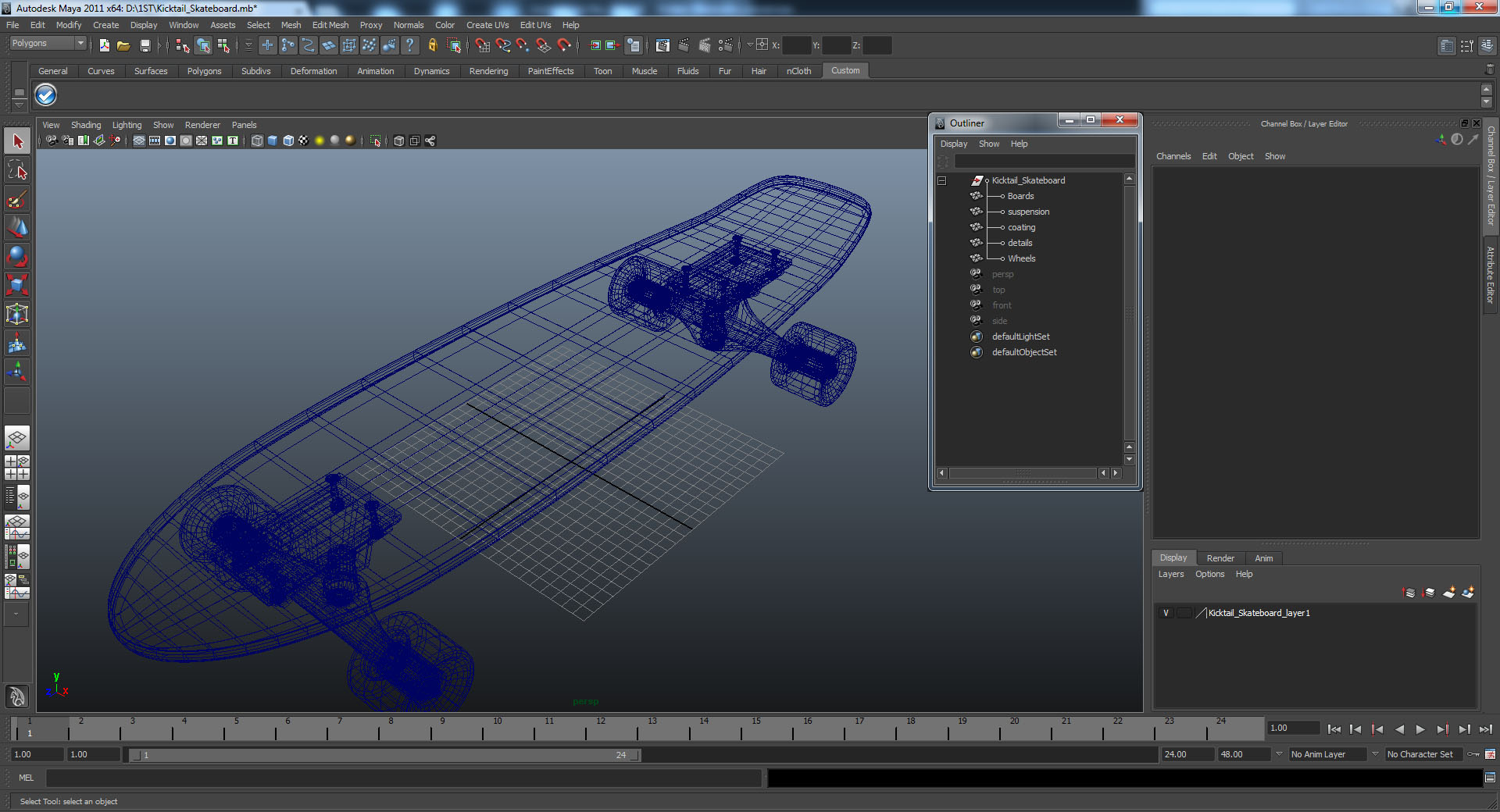 Kicktail skateboard 3D model - TurboSquid 1163830