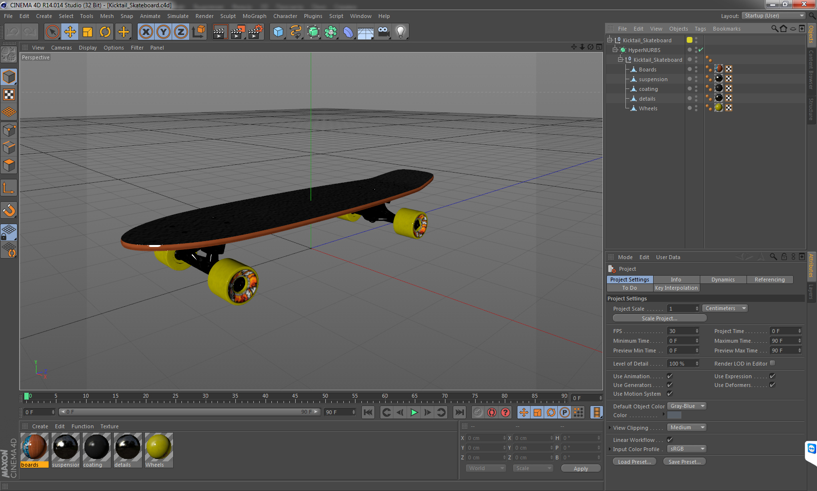 Kicktail skateboard 3D model - TurboSquid 1163830