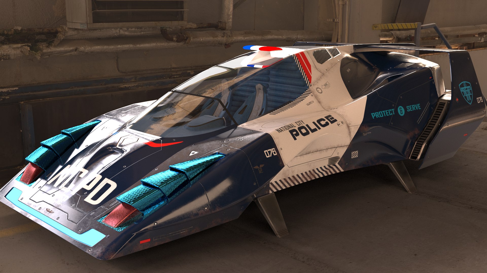 3D HOVER CAR COP NCPD - TurboSquid 2056271