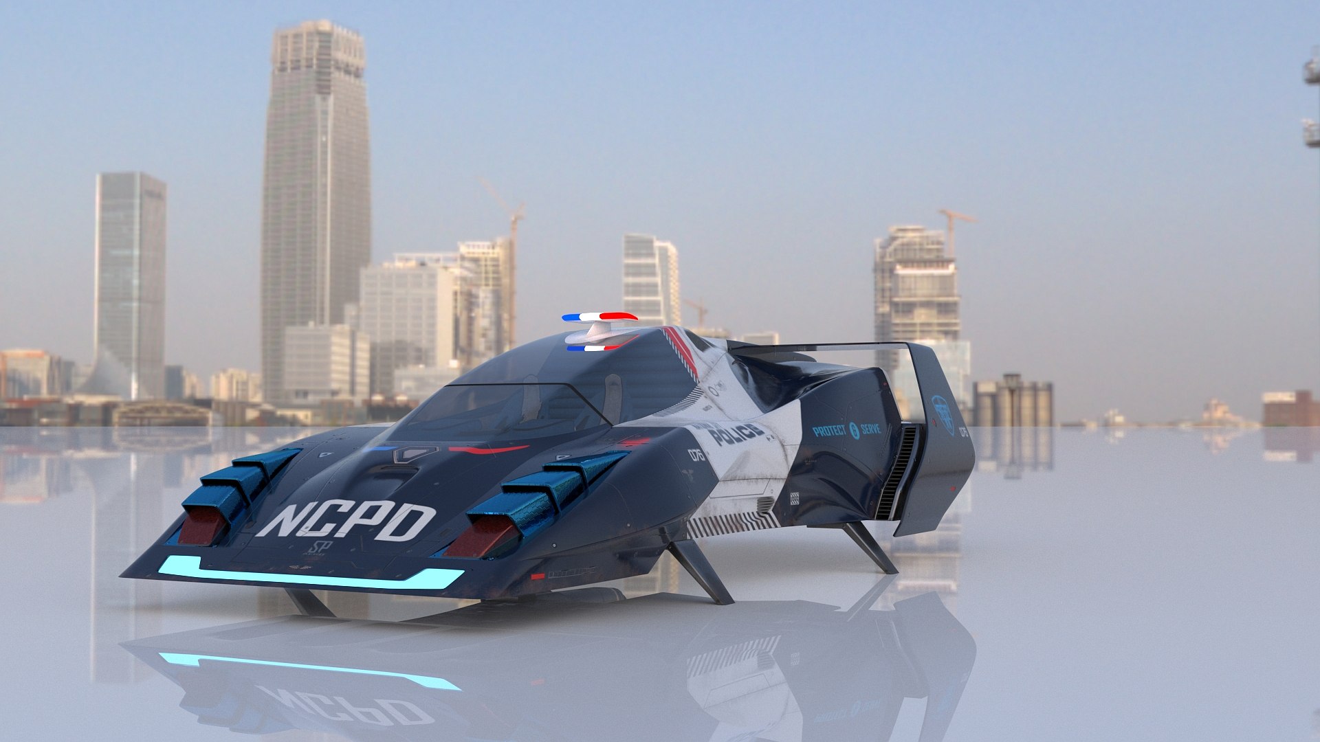 3D HOVER CAR COP NCPD - TurboSquid 2056271