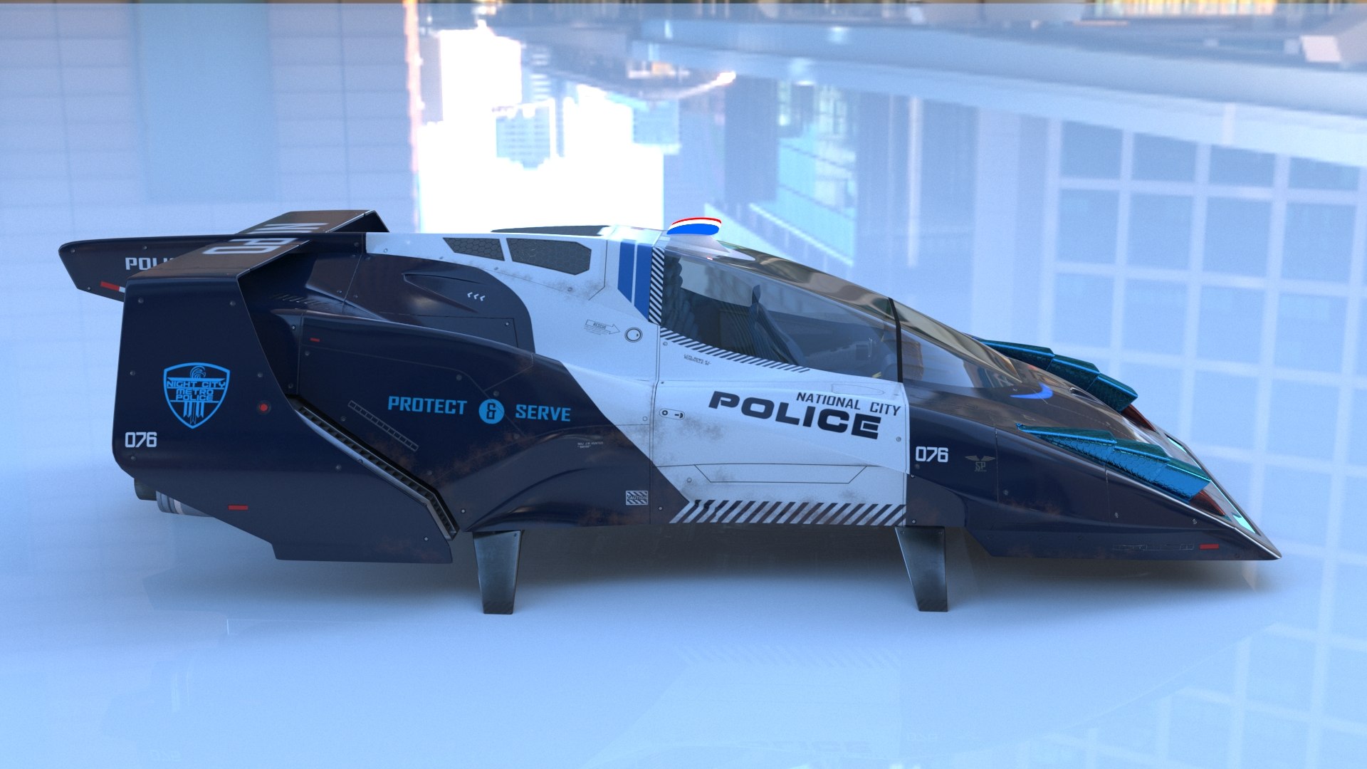 3D HOVER CAR COP NCPD - TurboSquid 2056271