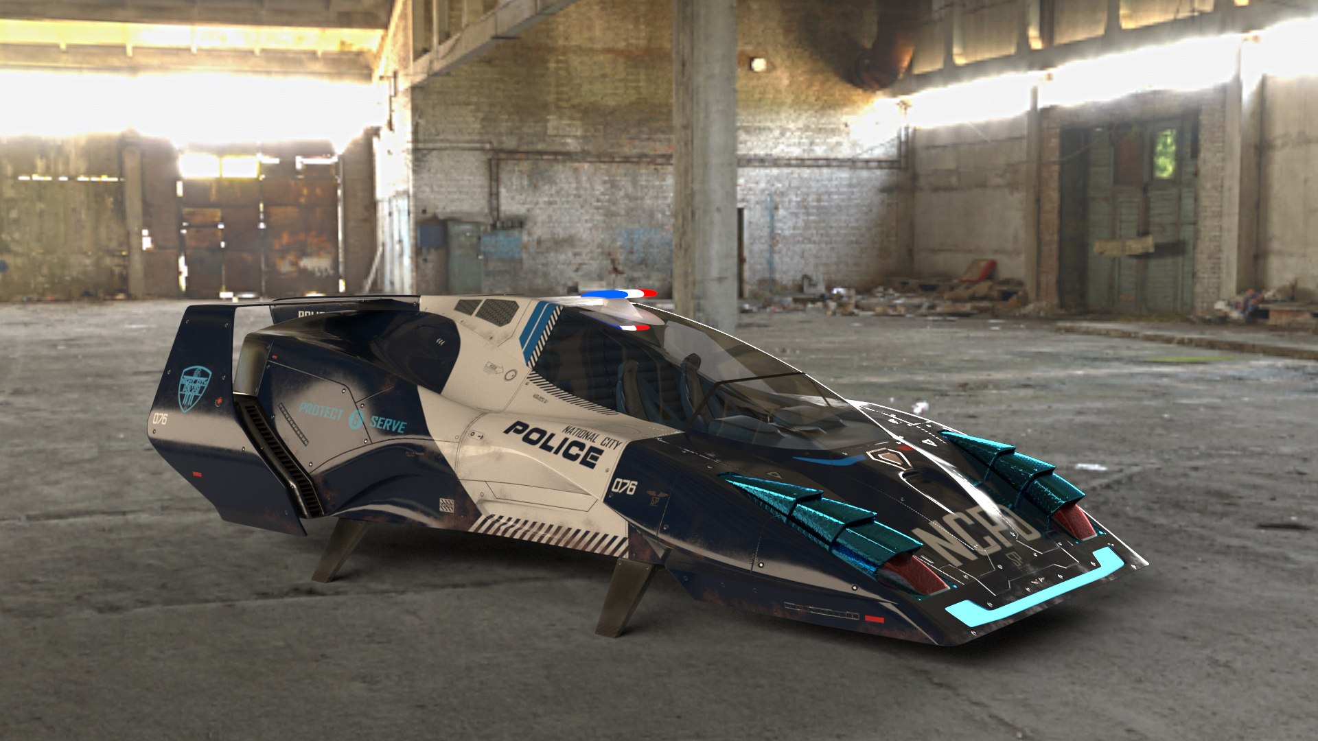 3D HOVER CAR COP NCPD - TurboSquid 2056271
