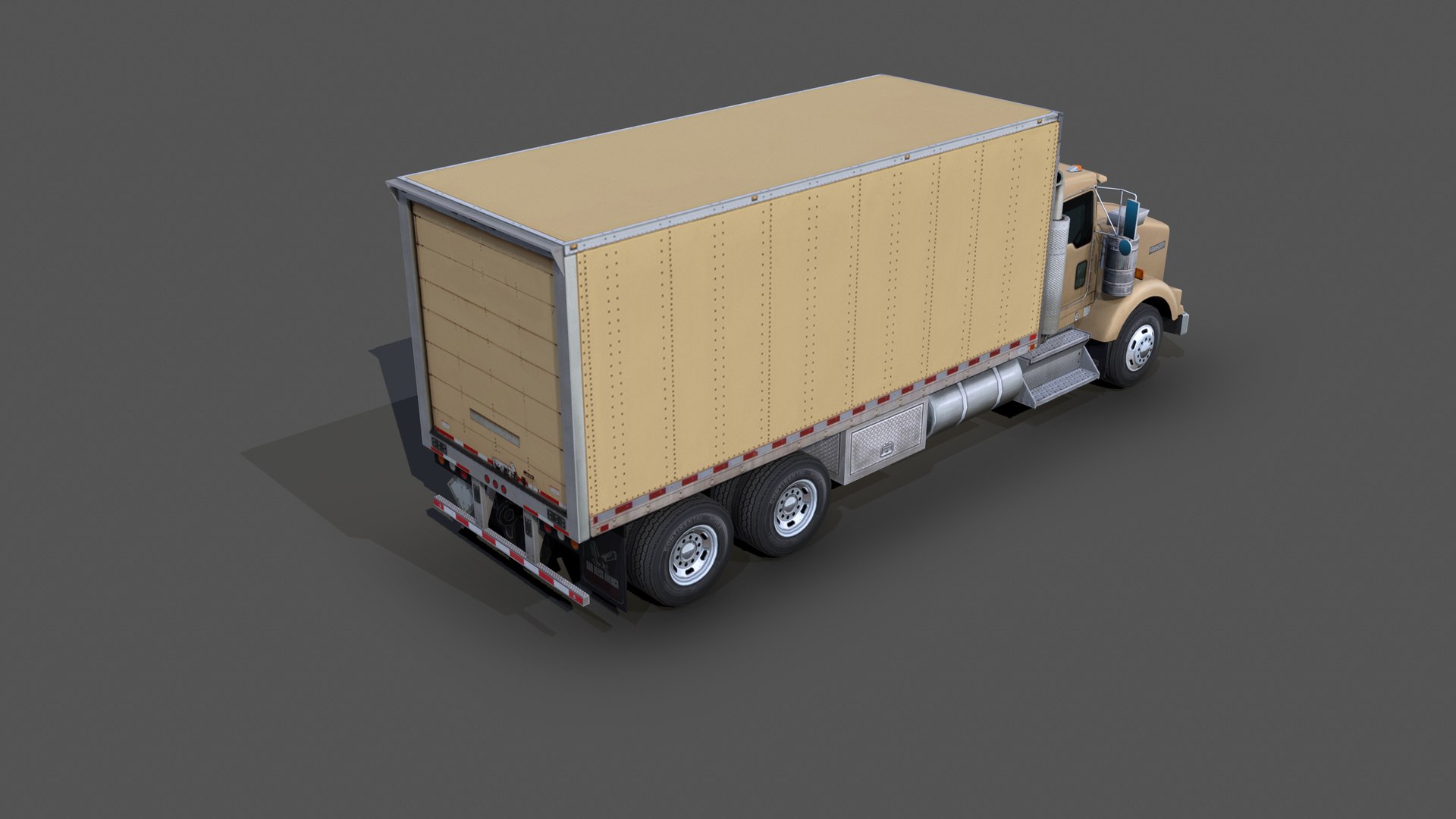 3D Model T800 Box Truck Trailer - TurboSquid 1613556