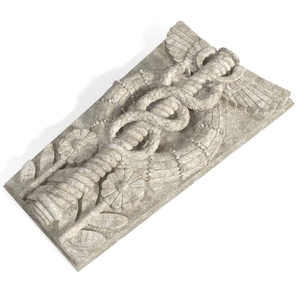 3d caduceus medical symbol