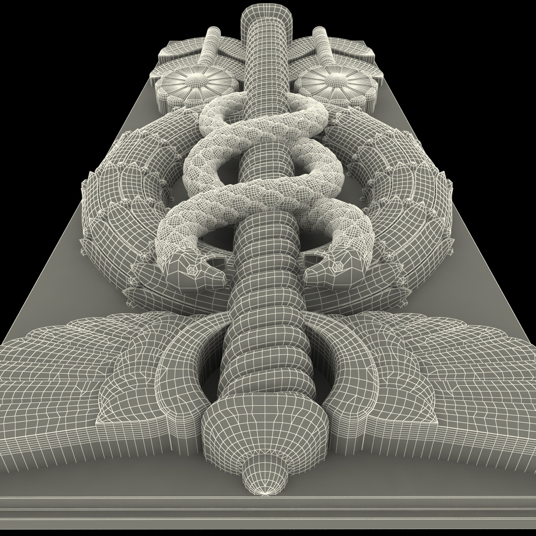 3d caduceus medical symbol