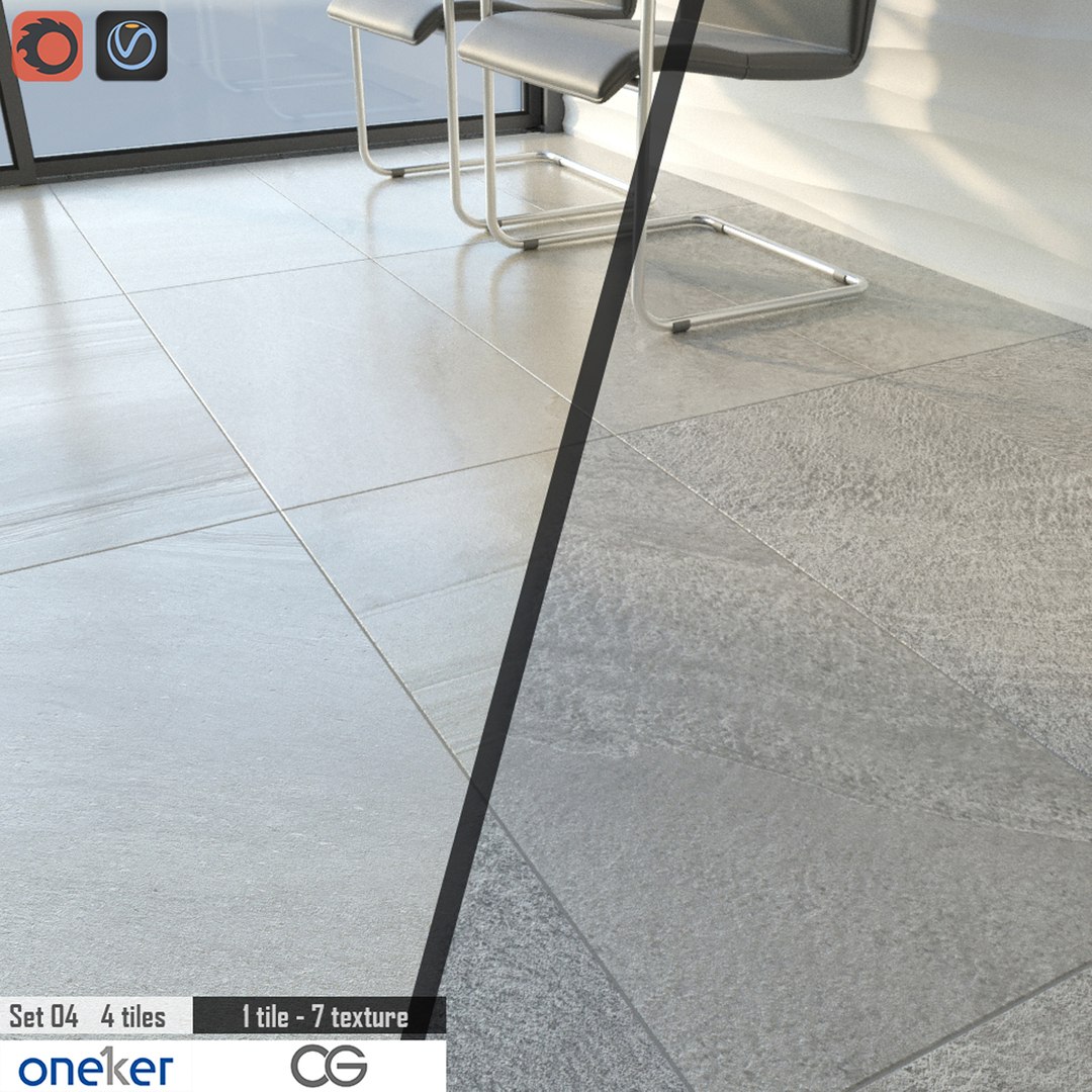 3d Model Tile Oneker Set 04