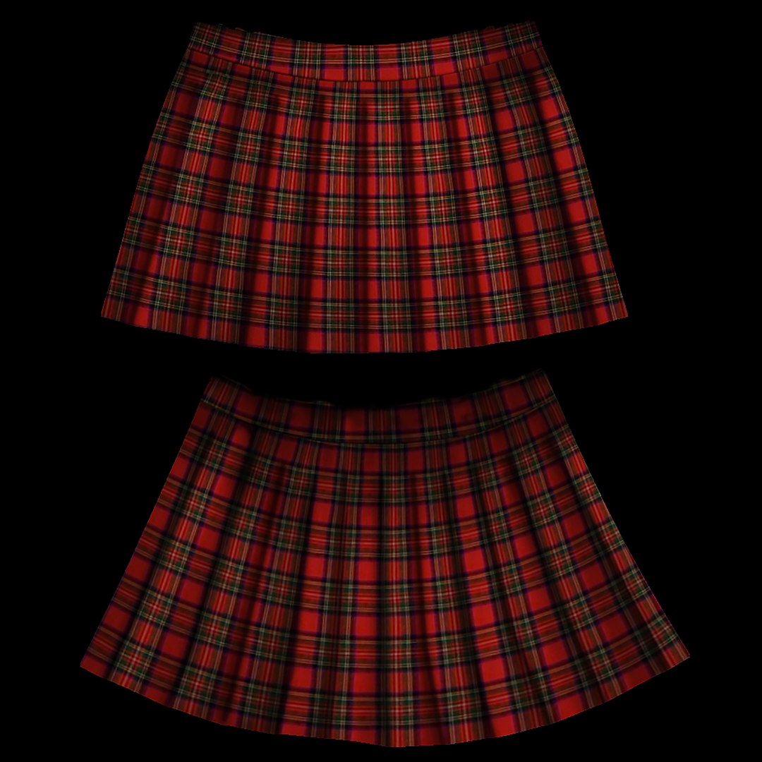 3D model Pleated Plaid Skirt - TurboSquid 1828544