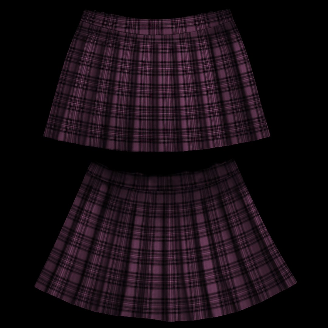 3D model Pleated Plaid Skirt - TurboSquid 1828544