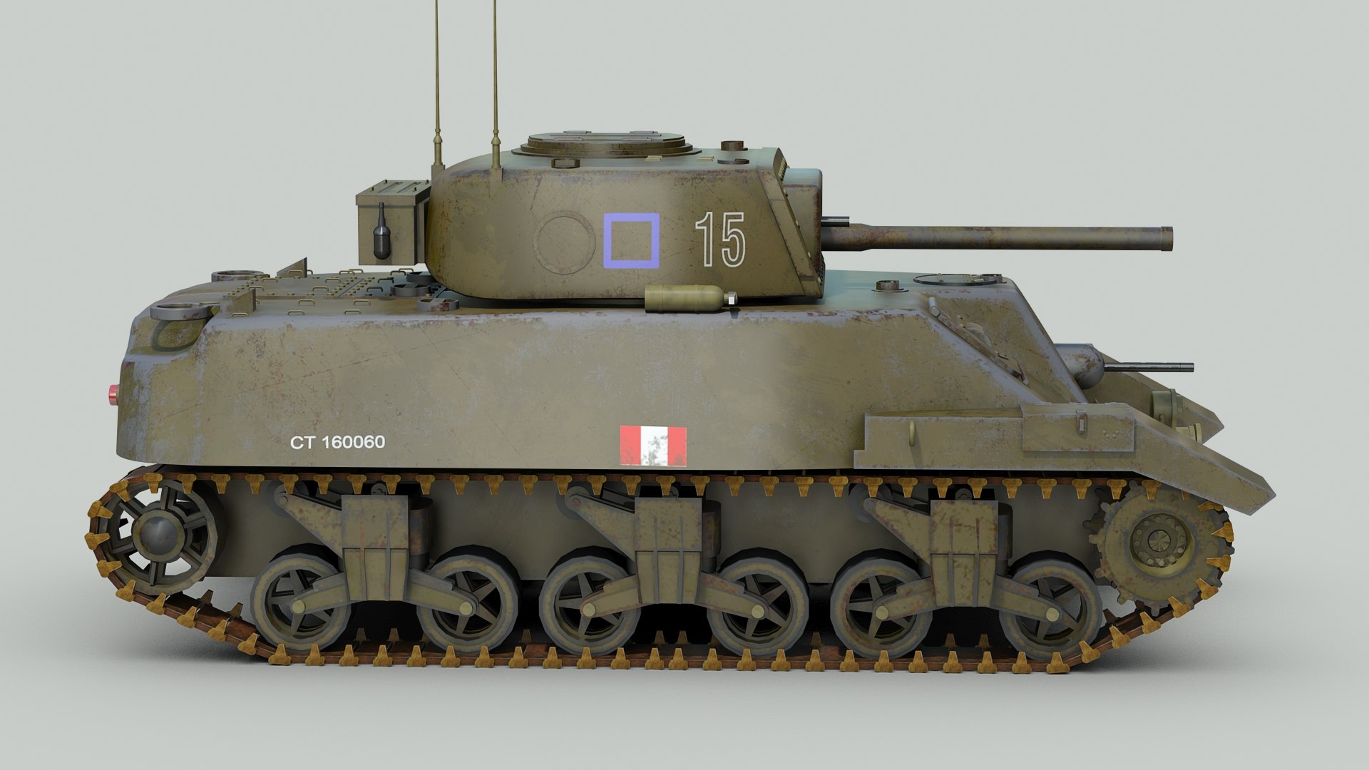 3d Canadian Ram 2 Tank Model