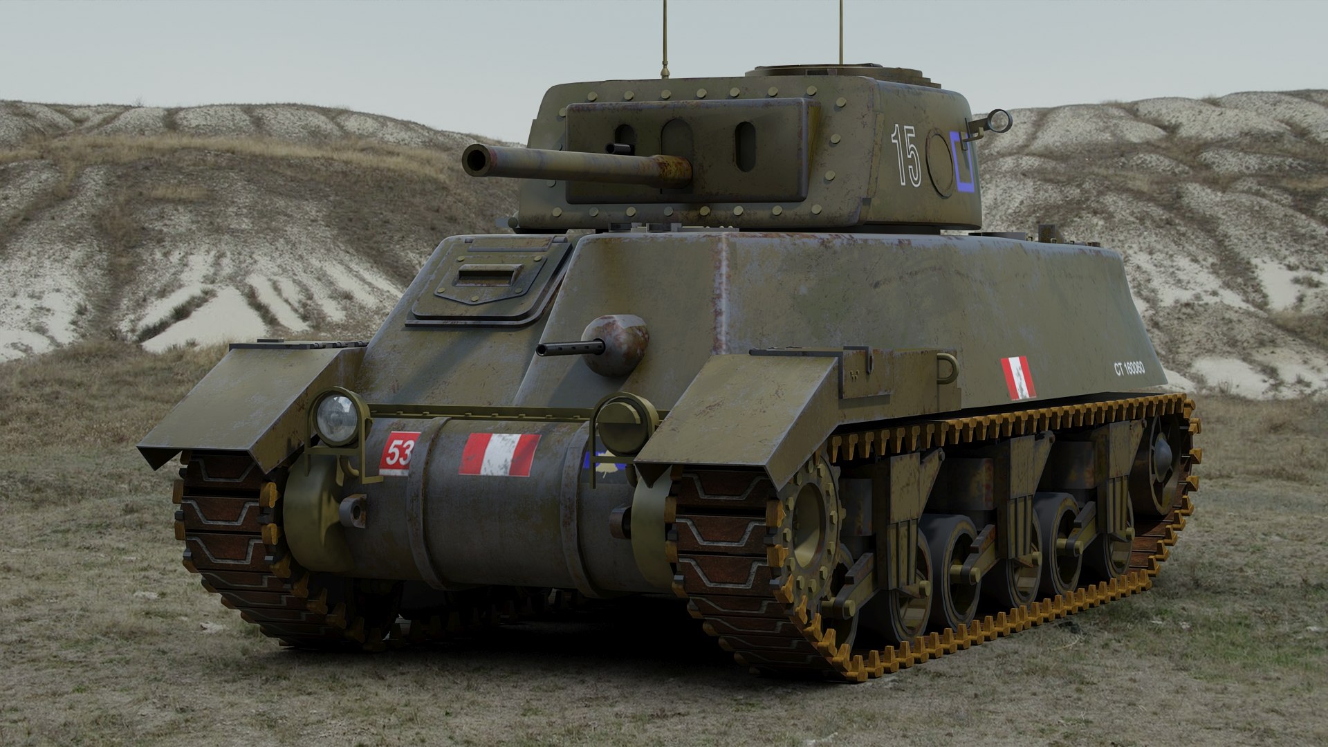 3d Canadian Ram 2 Tank Model