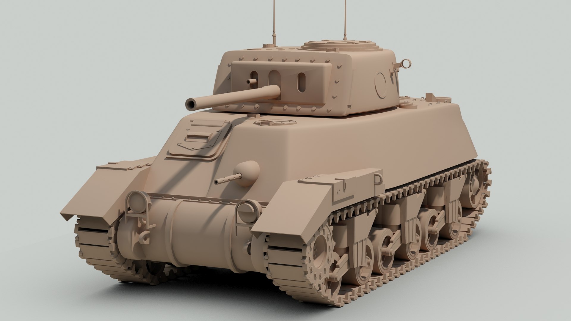3d Canadian Ram 2 Tank Model