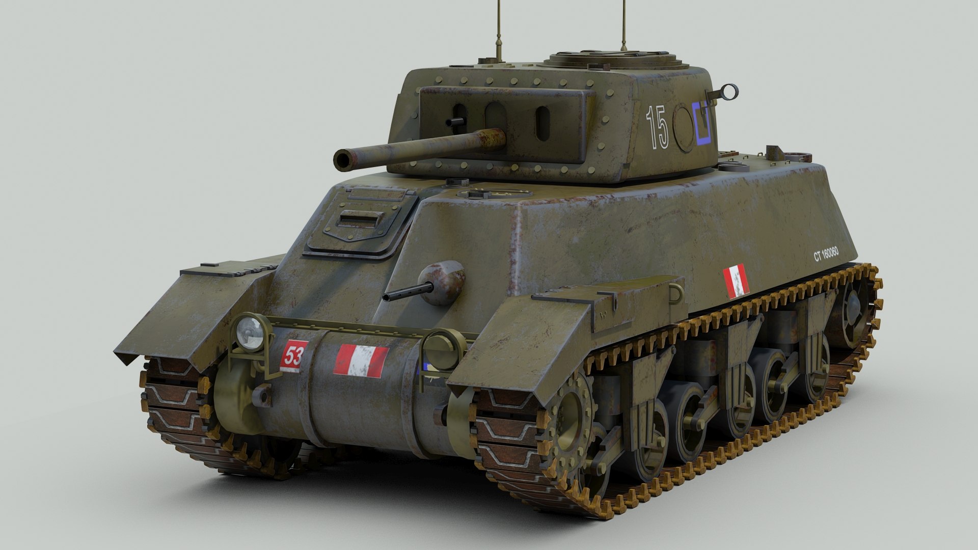 3d Canadian Ram 2 Tank Model