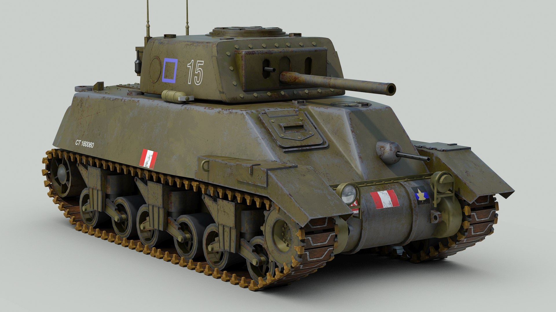 3d Canadian Ram 2 Tank Model