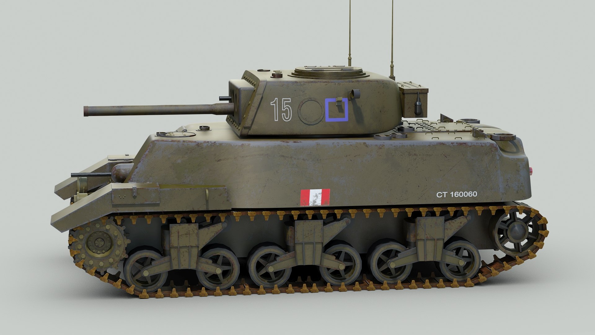 3d Canadian Ram 2 Tank Model
