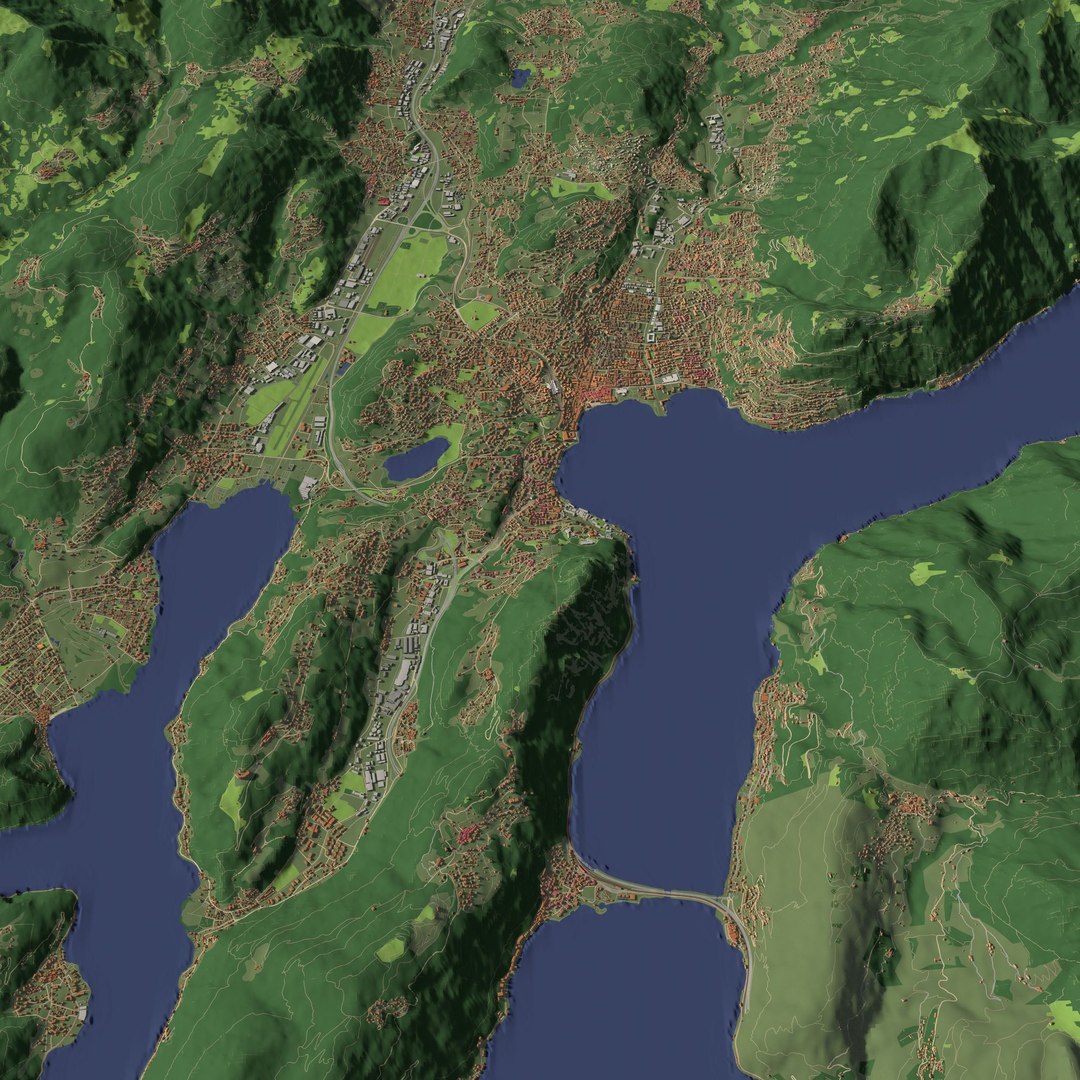 3D Lugano Switzerland - City And Urban - TurboSquid 2260000