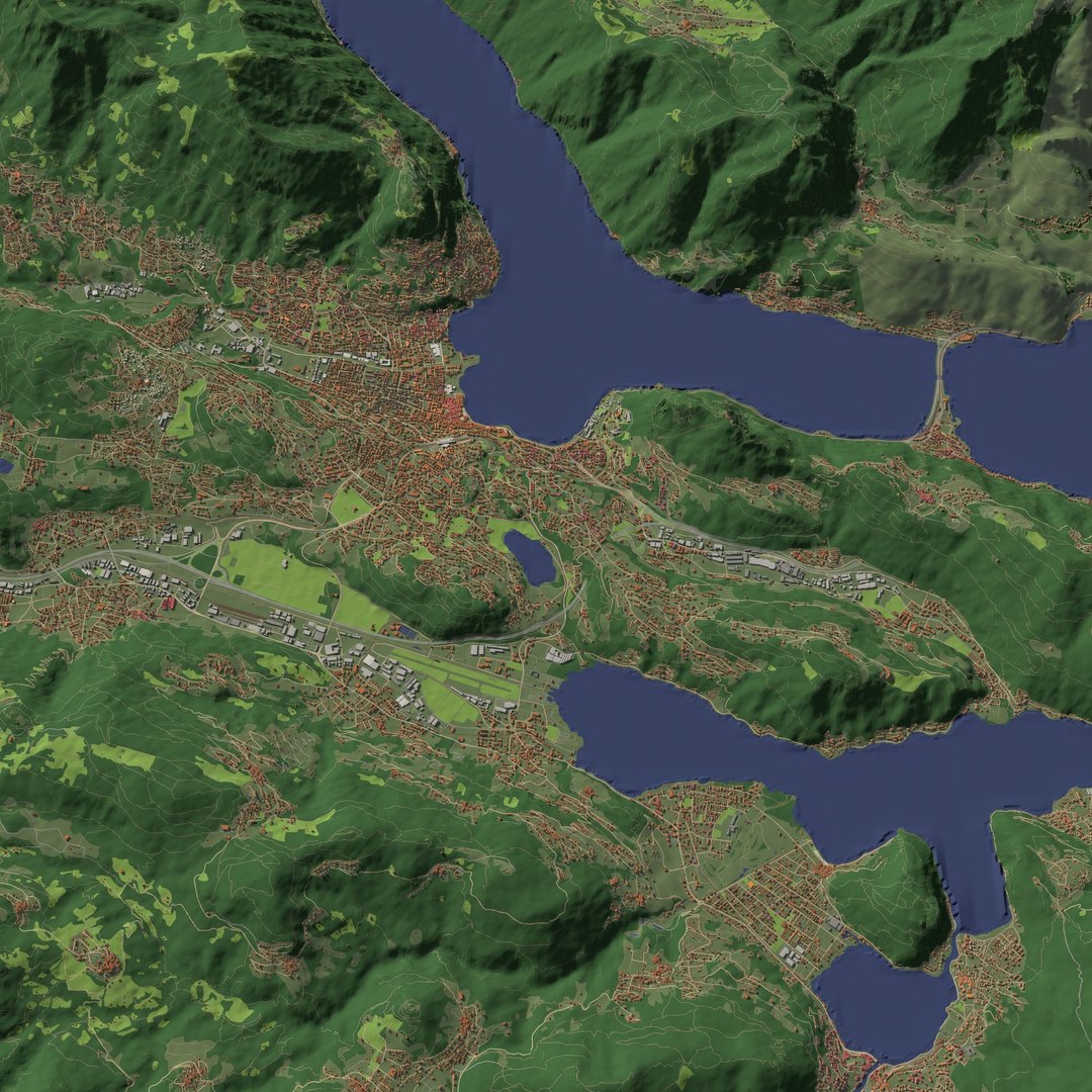 3D Lugano Switzerland - City And Urban - TurboSquid 2260000